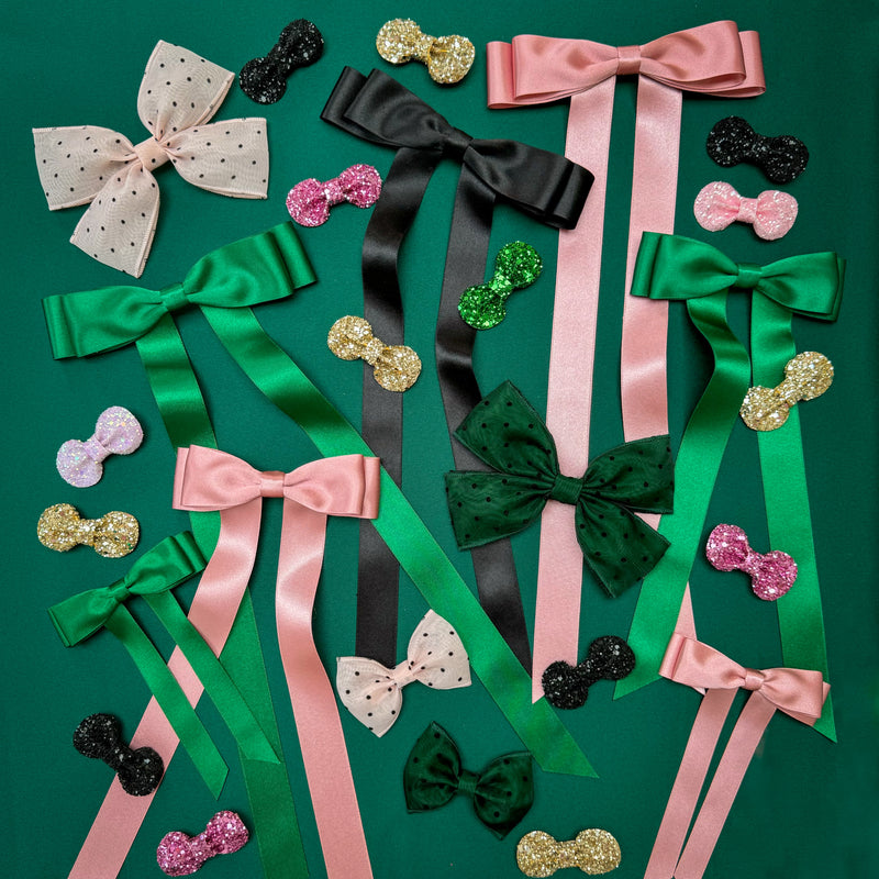 Little Love Girls Hair Accessories, handmade hair bows UK, Velvet Bows