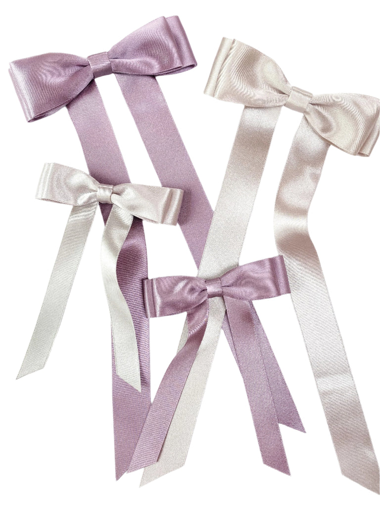 Fleur Satin Bow Hair Clip, Flower Girl Hair Bow, Pink Satin Bow Clip ...